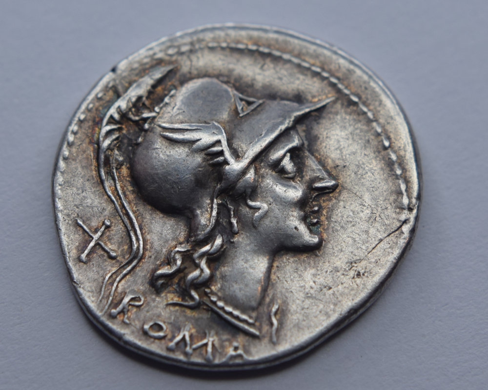 Roman Republic, Anonymous, AR Denarius. Rome, c. 115-114 BC – Roma ...